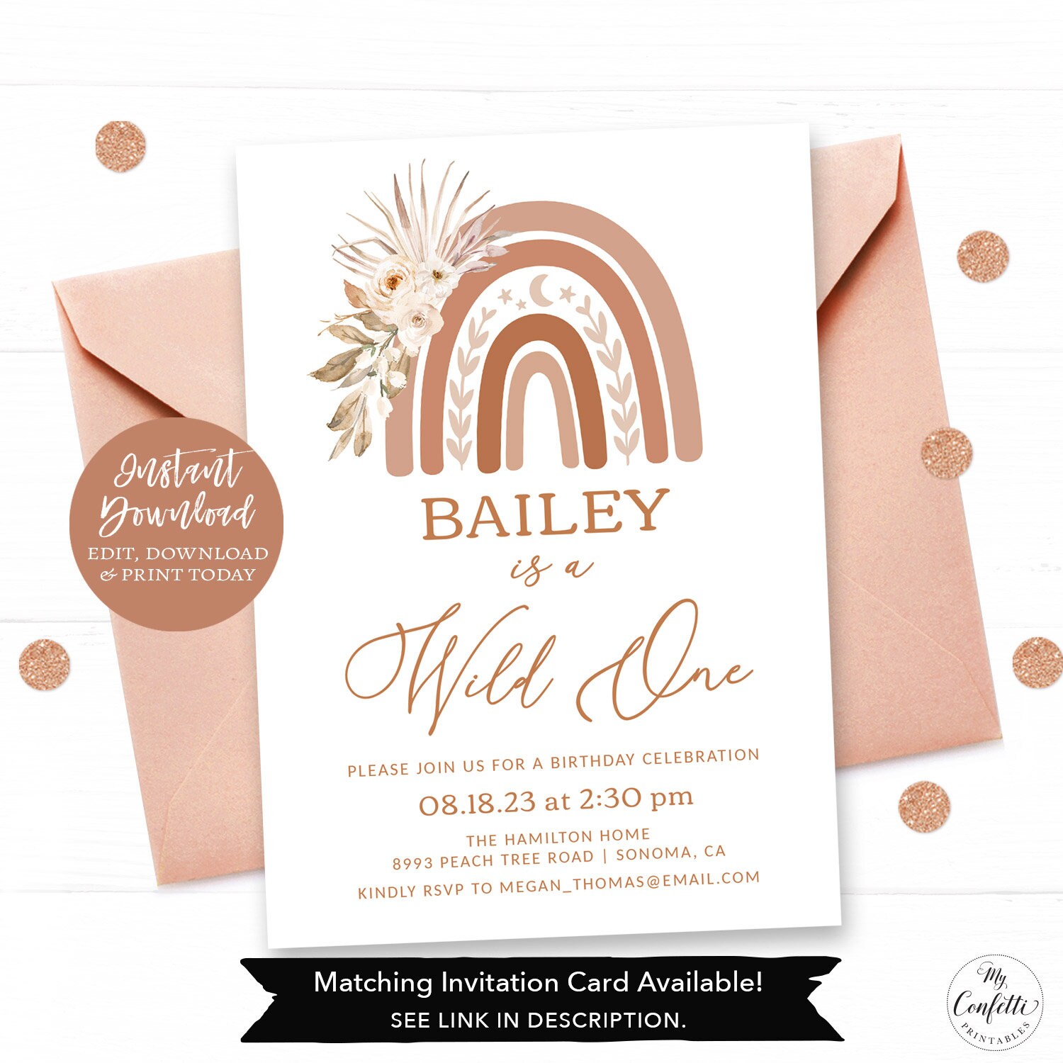 Boho Rainbow Birthday Welcome Sign, Printable Welcome Sign Template ...