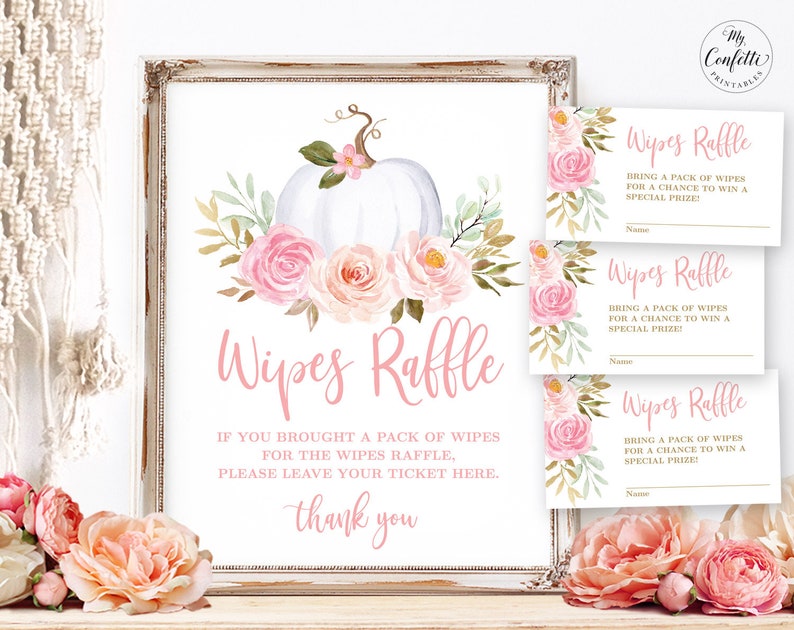 Wipes Raffle Sign and Raffle Tickets Printable White - Etsy