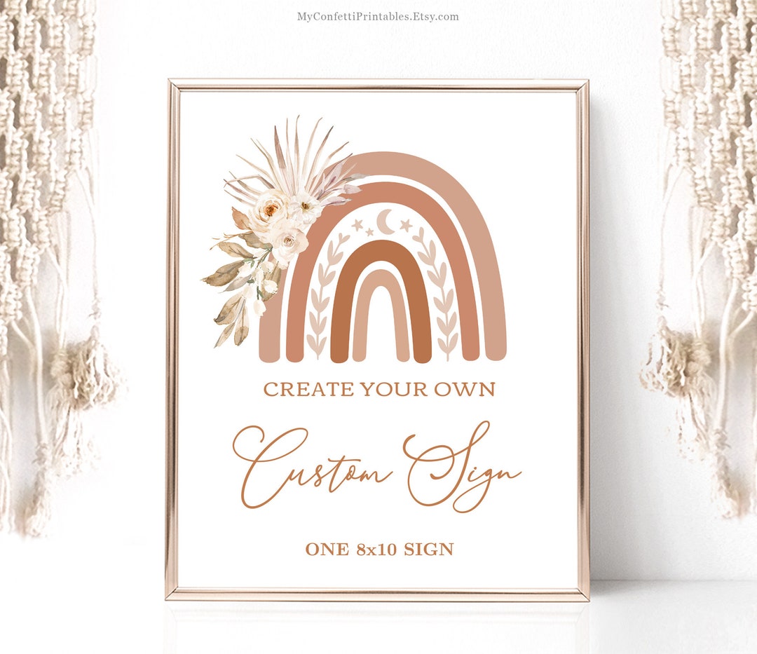 Editable DIY Sign Template for One 8x10 Inch Sign, Baby Shower ...