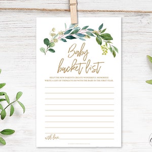 Baby Bucket List Baby Shower Game, Printable Baby Shower Game, Rustic ...
