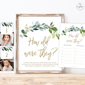 How Old Were the Parents to Be Game, Printable Baby Shower Game, Sign ...