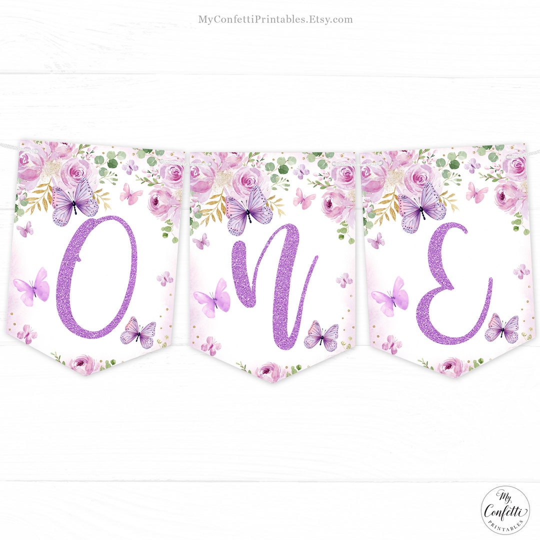 ONE High Chair Banner, Printable First Birthday ONE Banner, 5x7 Inch ...