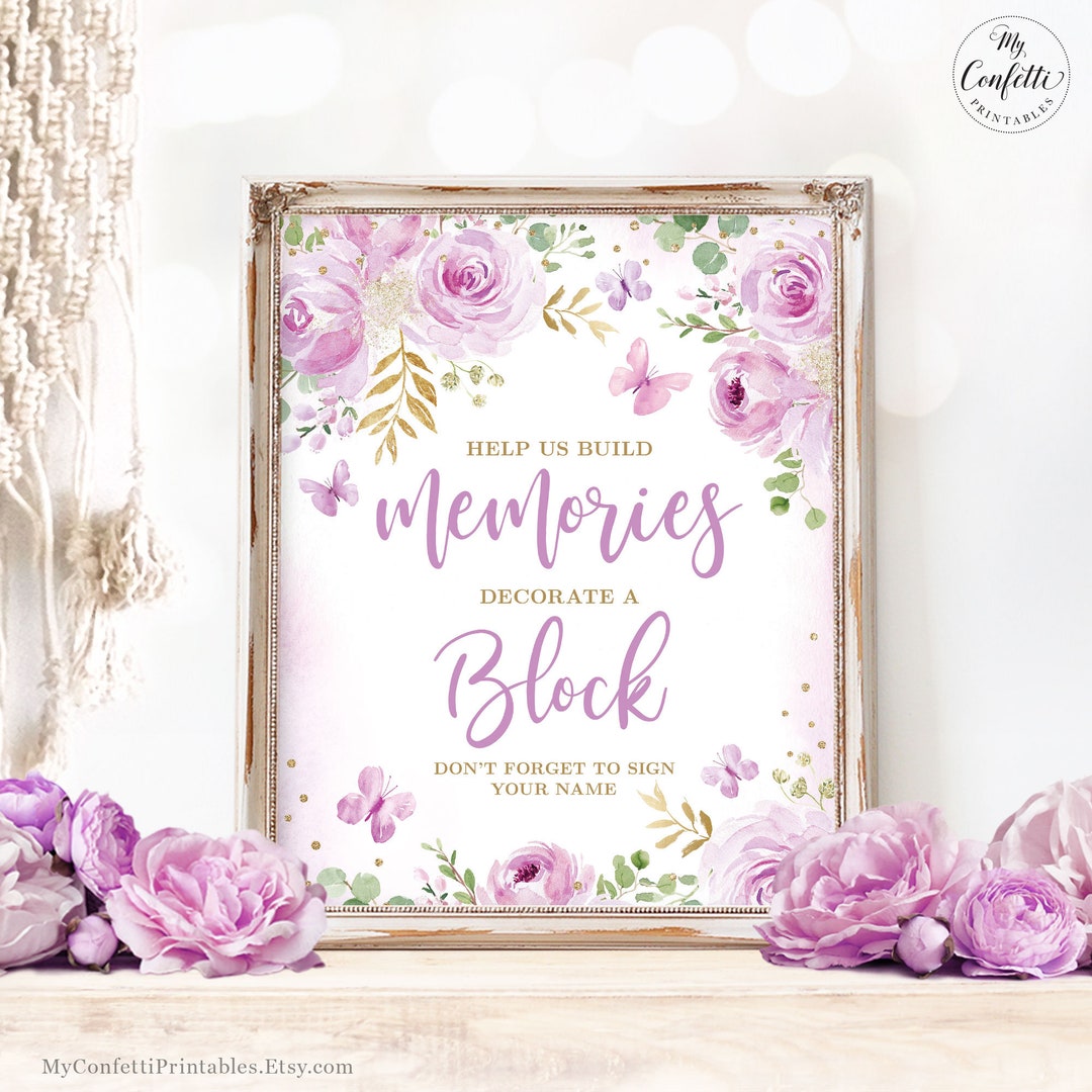 Decorate a Block Sign, Printable "help Us Build Memories, Decorate a ...