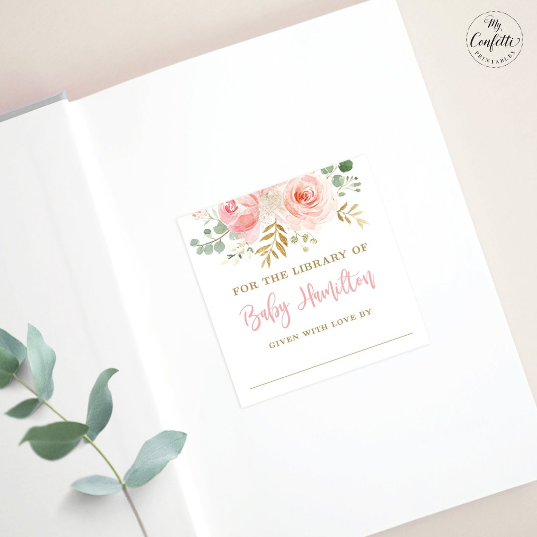 Custom Book Label, Editable Book Label Template, Printable Baby Book ...