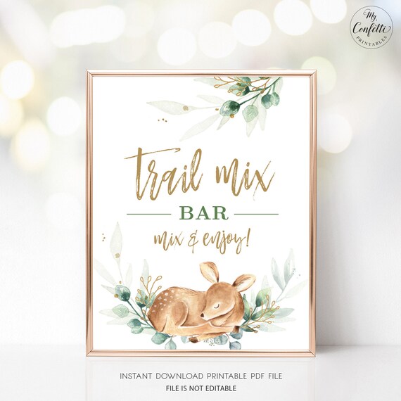 Trail Mix Bar Sign Printable Trail Mix Sign Boy Baby Shower | Etsy