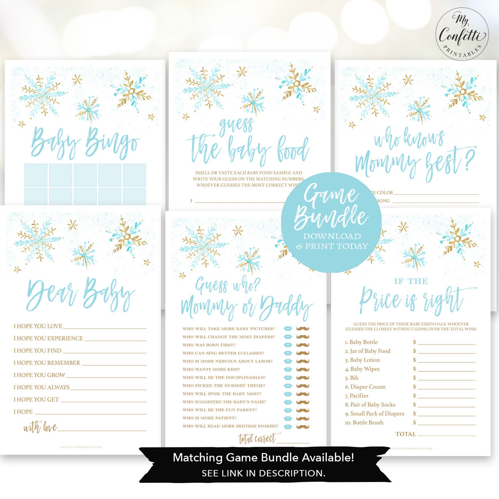 Baby Shower Game Printable Baby Predictions & Advice Game - Etsy