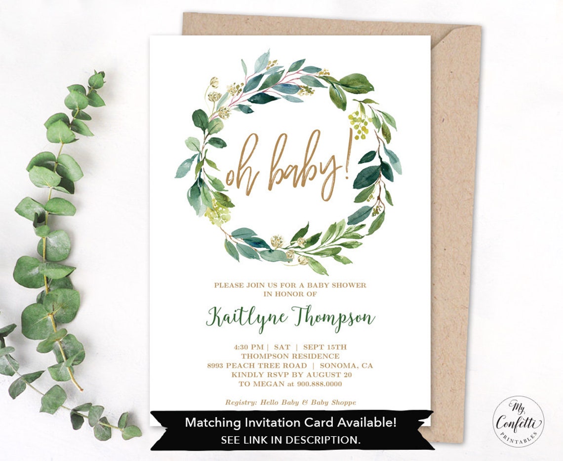 Greenery Baby Shower Welcome Sign Printable Large Welcome | Etsy