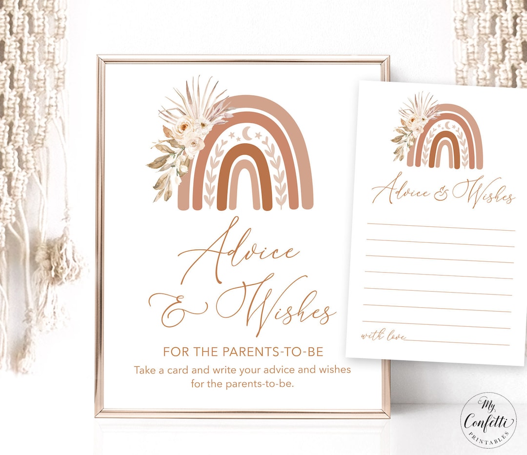 Advice & Wishes for the Parents to Be Sign and Cards, Printable Baby ...
