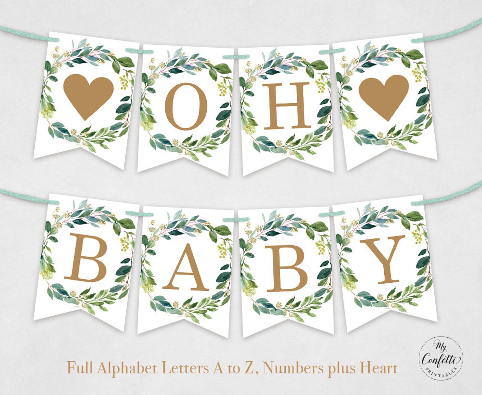 Printable Alphabet Banner Set Letters A to Z Numbers Plus - Etsy