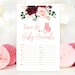 Pink Burgundy Floral Baby Shower Game BUNDLE Six Printable - Etsy