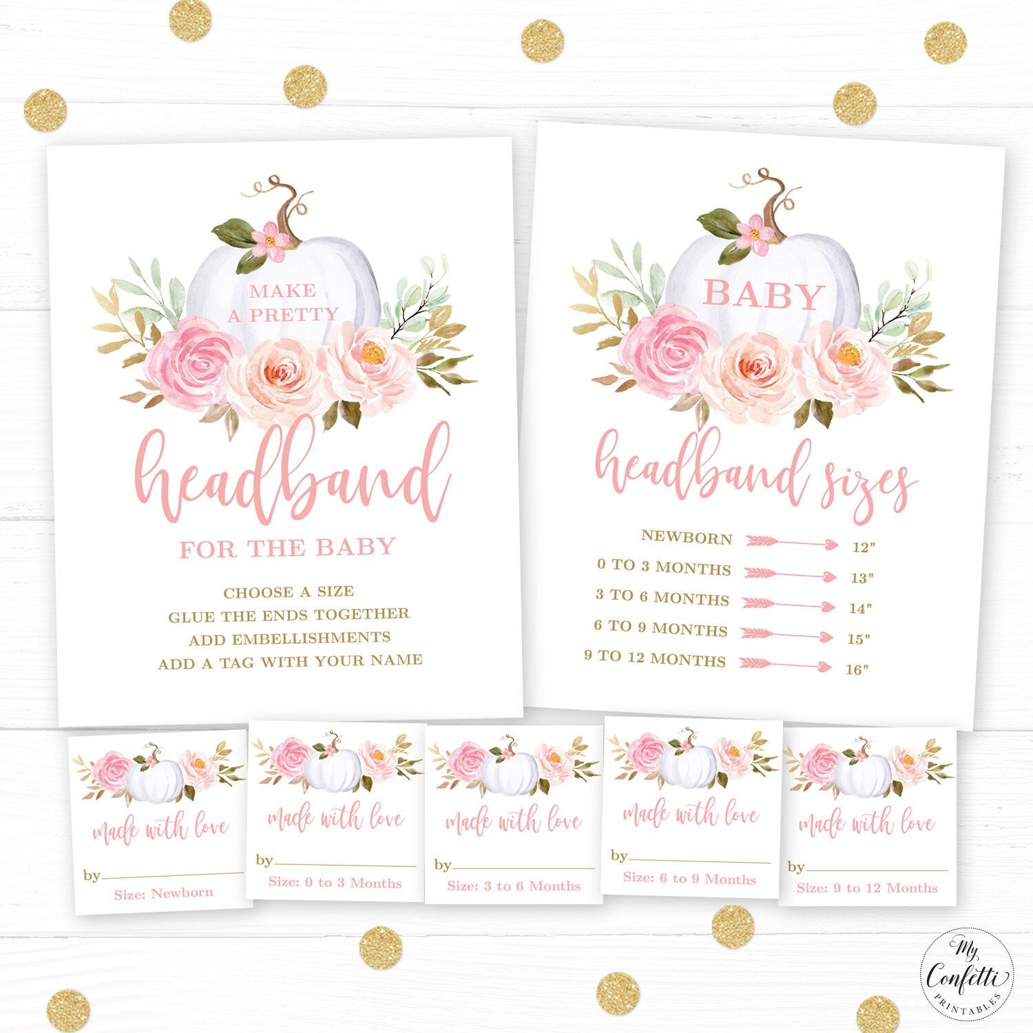 Printable Headband Station Set With Signs and Tags Make a | Etsy
