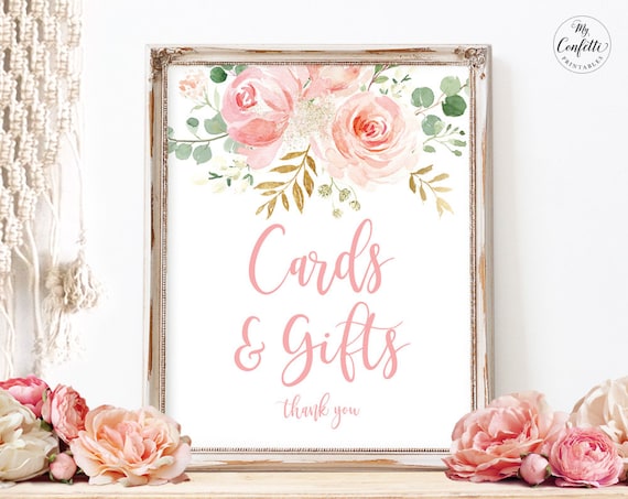Cards & Gifts Sign Printable Cards and Gifts Sign Blush Pink - Etsy