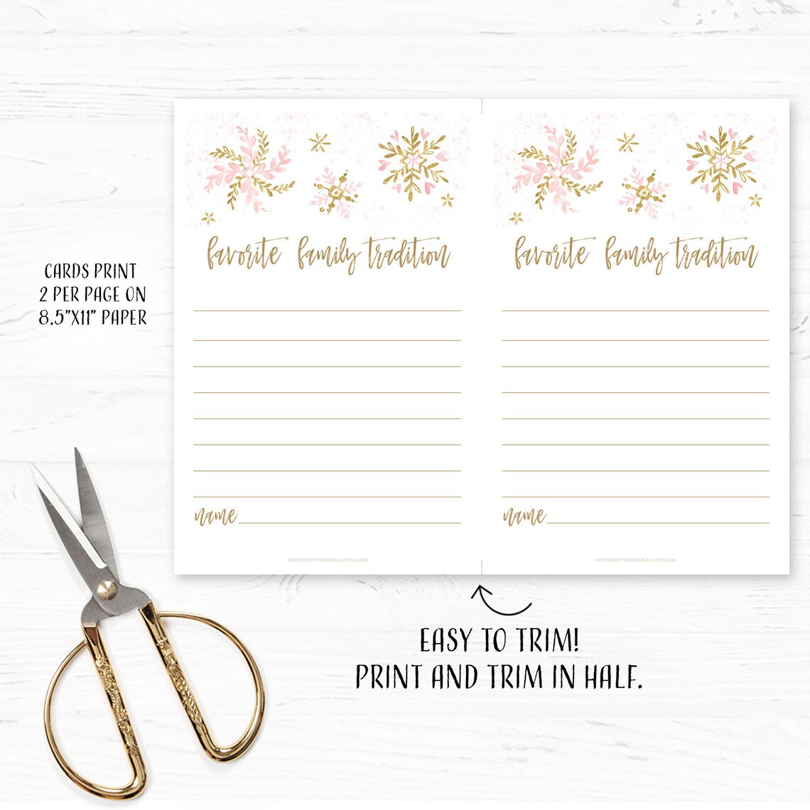 Family Traditions Sign and Card Template, Printable Baby Shower ...