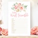 Blush Pink Floral Baby Shower Game BUNDLE, Six Printable Baby Shower ...