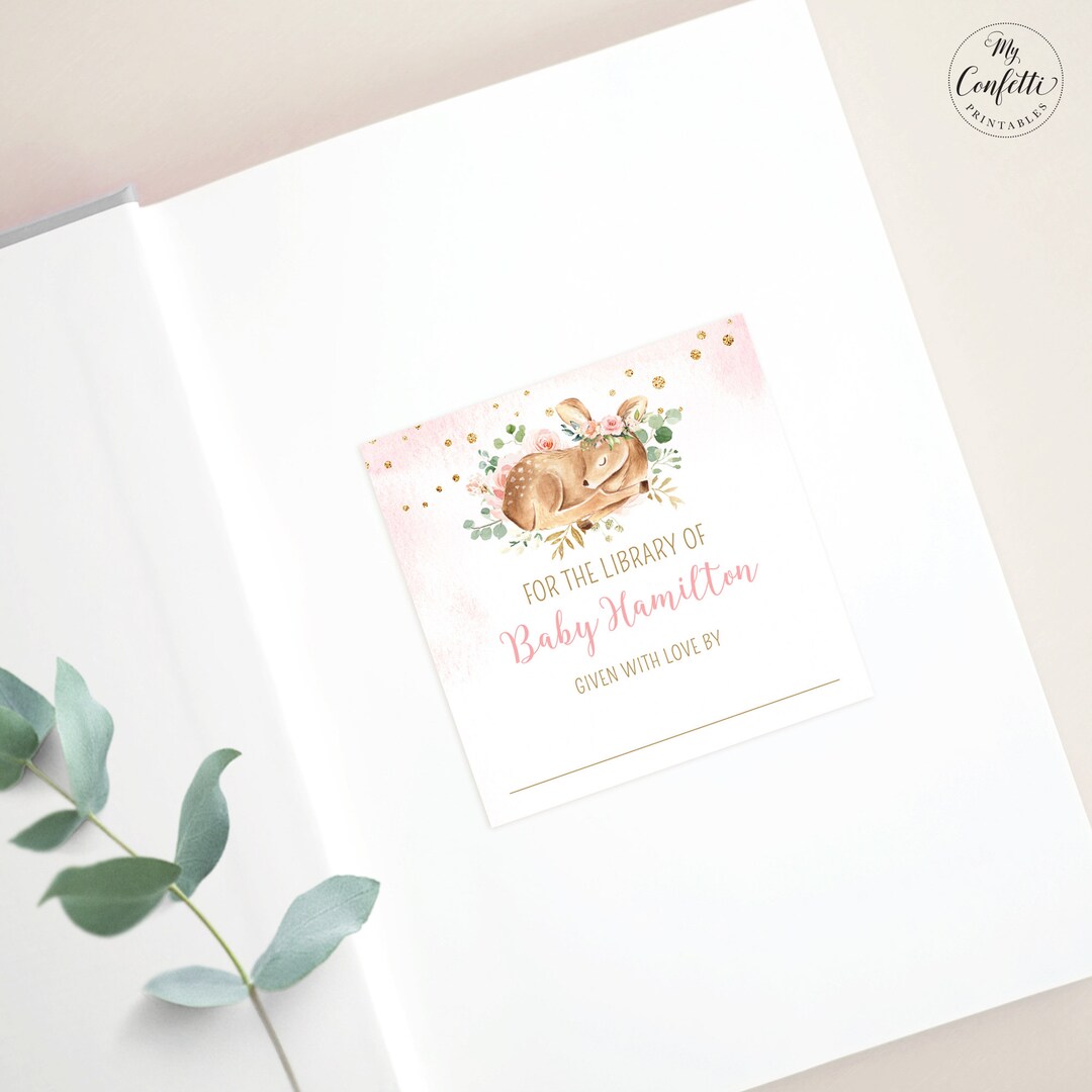 Editable Book Label Template, Printable Custom Book Labels, Baby Book ...