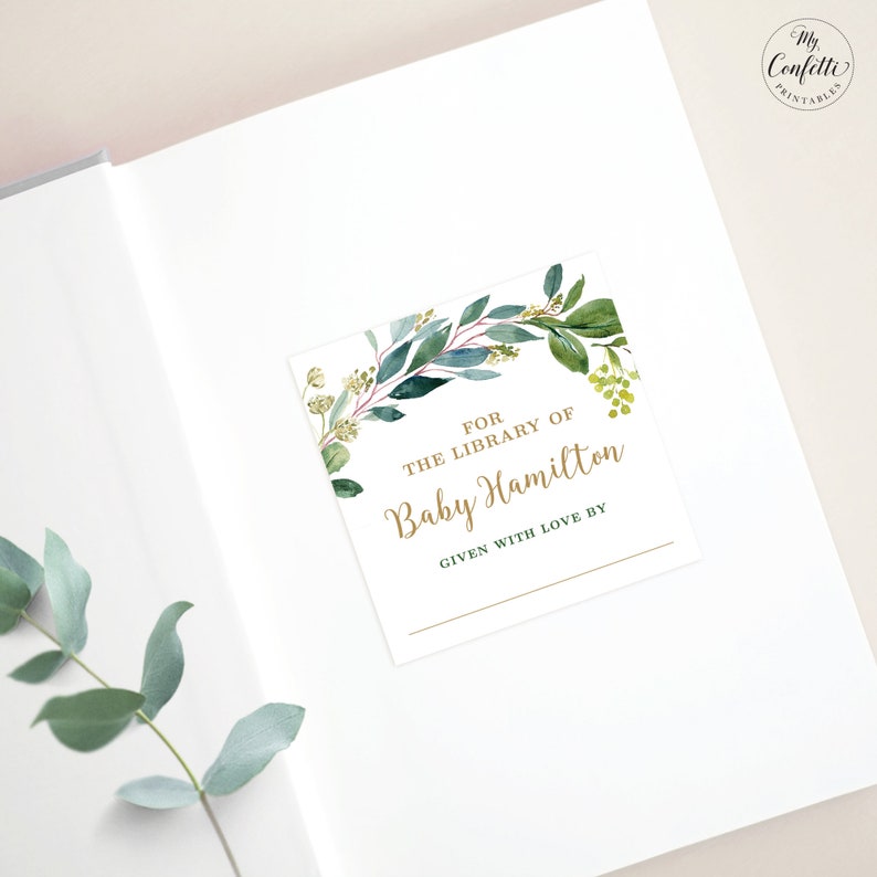 Editable Baby Book Label Template, Printable Book Labels, 3x3, Square ...