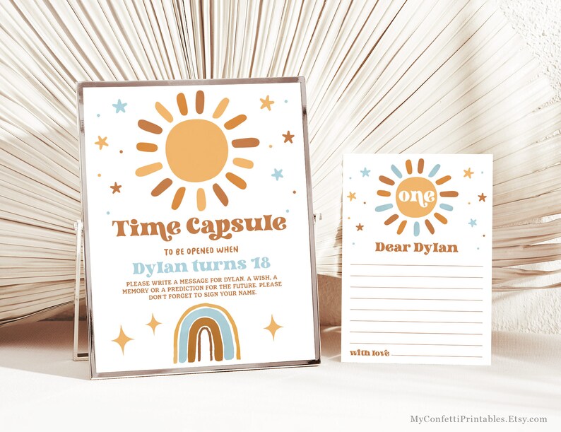 Editable Birthday Time Capsule Sign and Card Template - Etsy