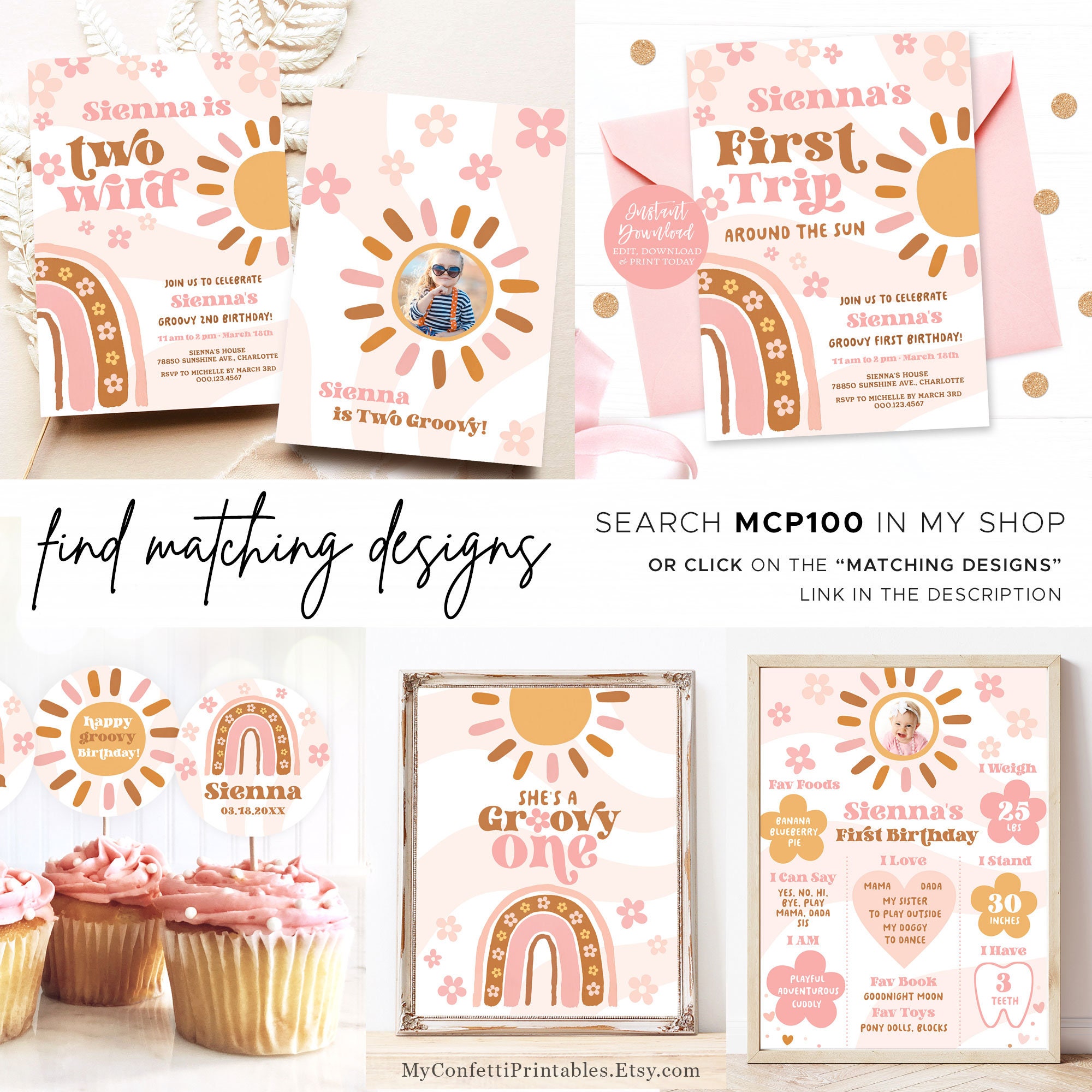 Groovy Goodies Sign, Printable Retro Style Favors Sign, Girl Birthday ...