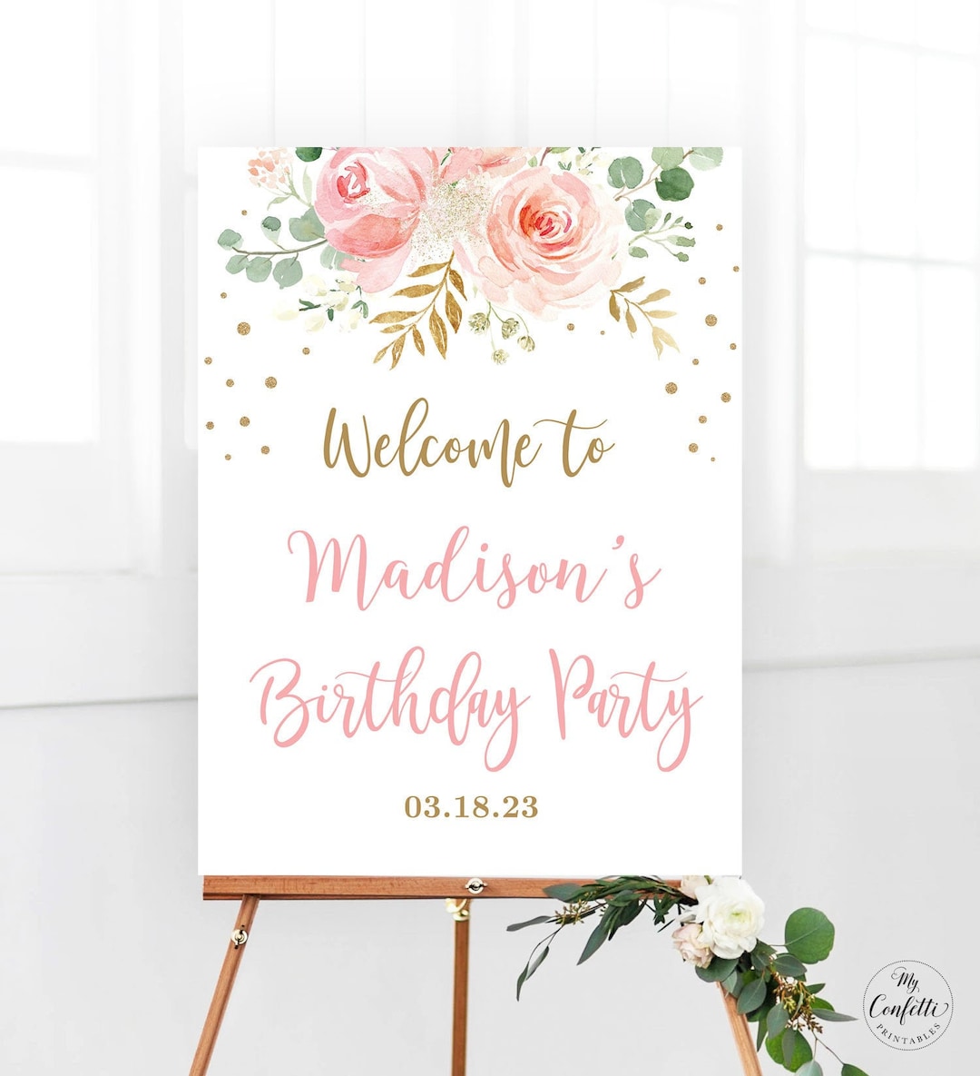 Any Age Birthday Party Welcome Sign, Printable Large Birthday Party ...