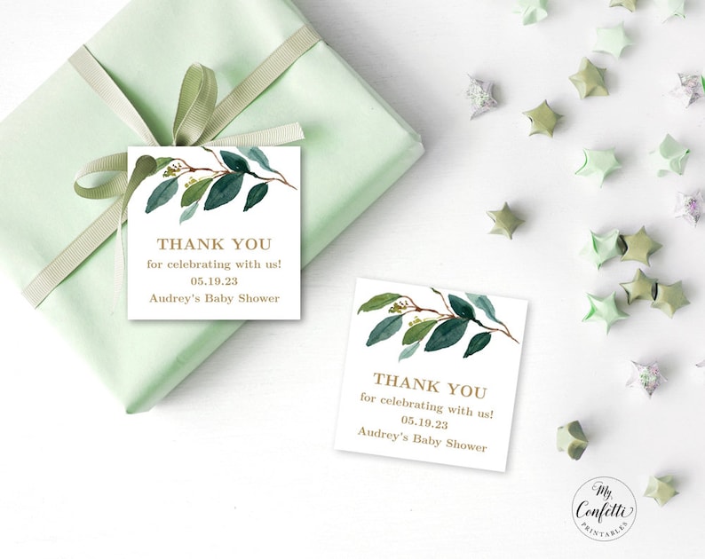 Greenery Baby Shower Favor Tags Printable Birthday Favor Tag - Etsy