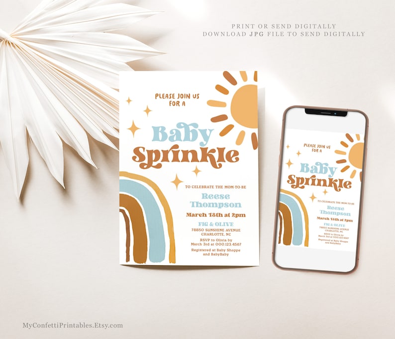 Editable Baby Sprinkle Invitation Bundle Template Printable - Etsy