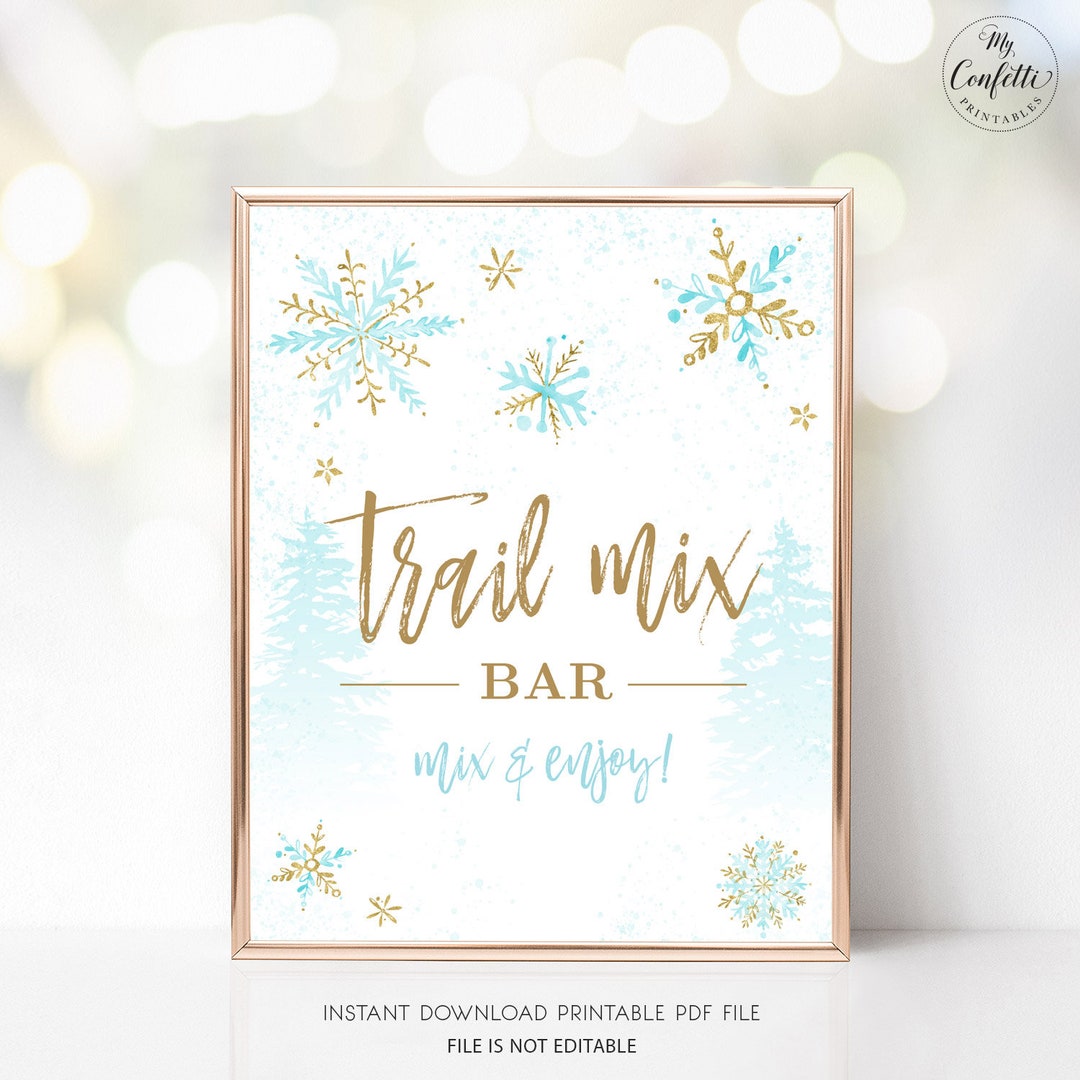 Trail Mix Bar Sign Printable Baby Shower or Birthday Trail - Etsy