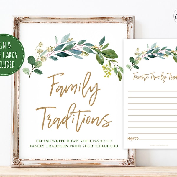 Family Traditions Sign and Card - Etsy