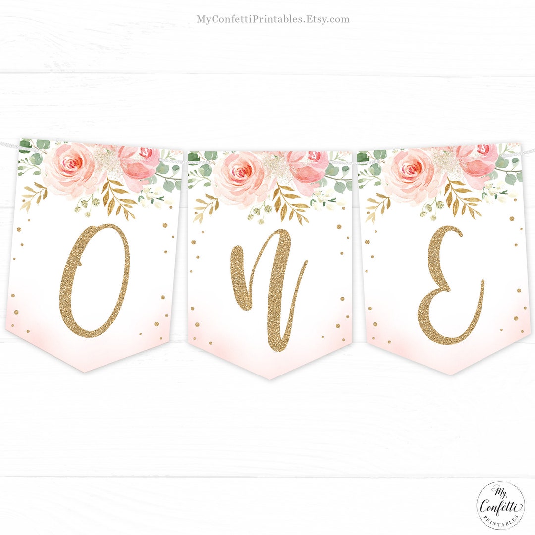 ONE High Chair Banner, Printable First Birthday ONE Banner, 5x7 Inch ...