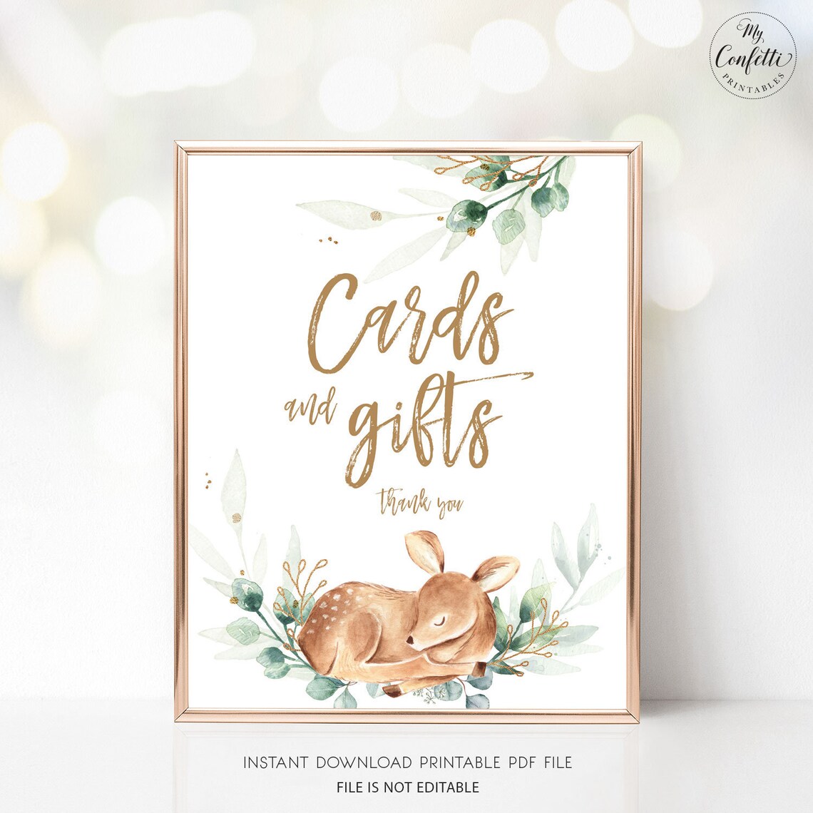 Cards & Gifts Sign, Printable Cards and Gifts Sign for Baby Shower or ...