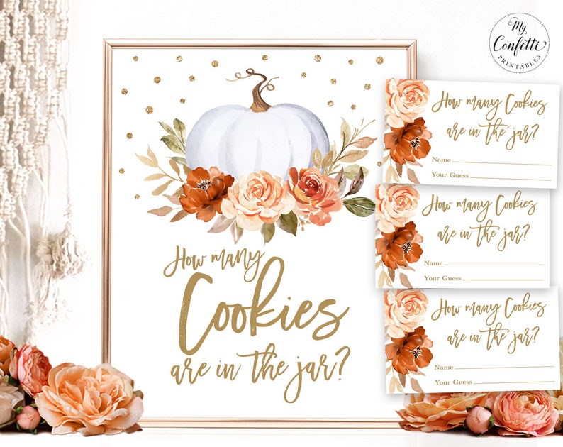 How Many Cookies are in the Jar Game Printable Baby Shower | Etsy