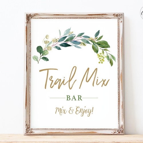 Trail Mix Bar Table Sign // Woodland Baby Shower Bear - Etsy
