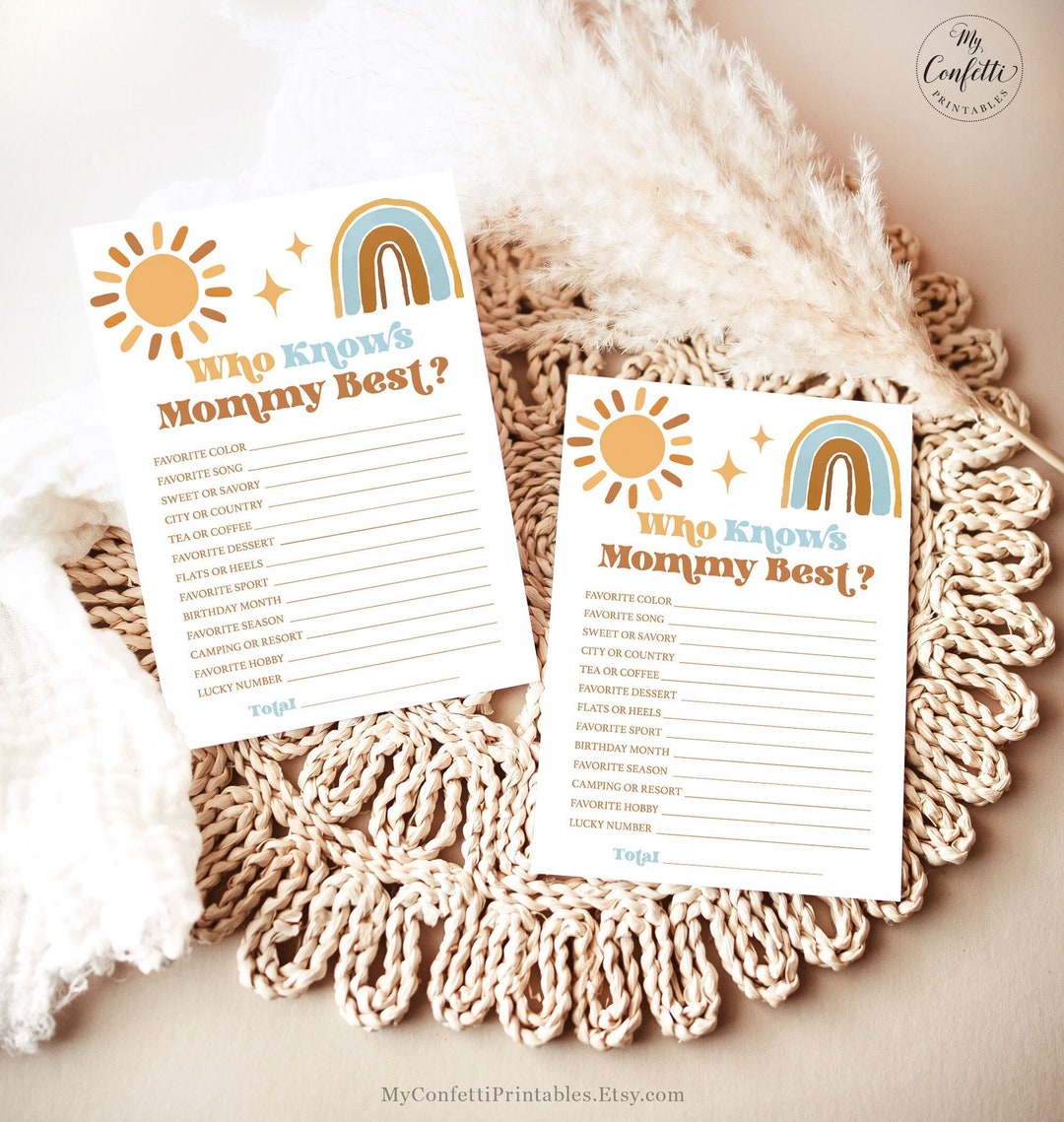 Who Knows Mommy Best Game Printable Baby Shower Game Cards - Etsy