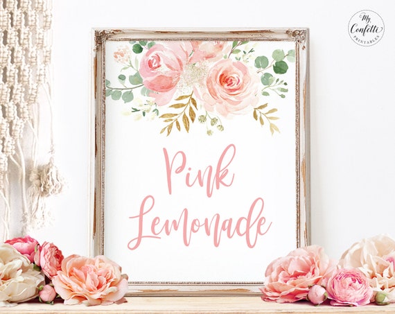 Pink Lemonade Sign Printable Lemonade Sign Baby Shower | Etsy