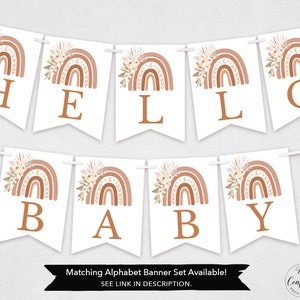 Boho Rainbow Baby Shower Welcome Sign, Editable Welcome Sign Template ...