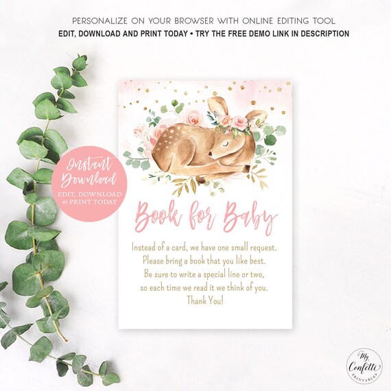 Book for Baby Card Printable Book for Baby Template EDITABLE | Etsy