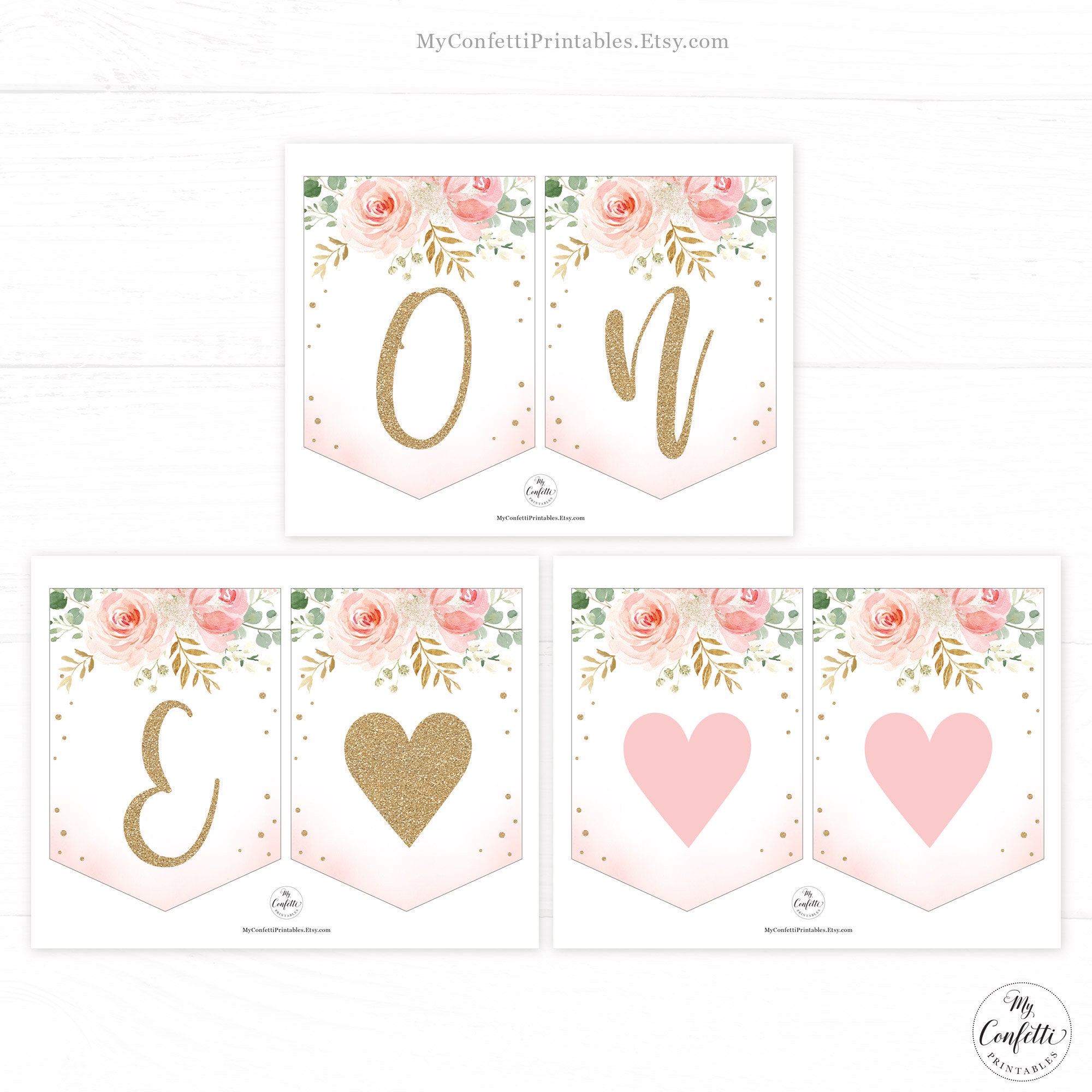 ONE High Chair Banner, Printable First Birthday ONE Banner, 5x7 Inch ...