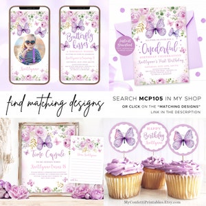 Editable Happy Birthday Cupcake Topper Template, Lavender, Purple ...