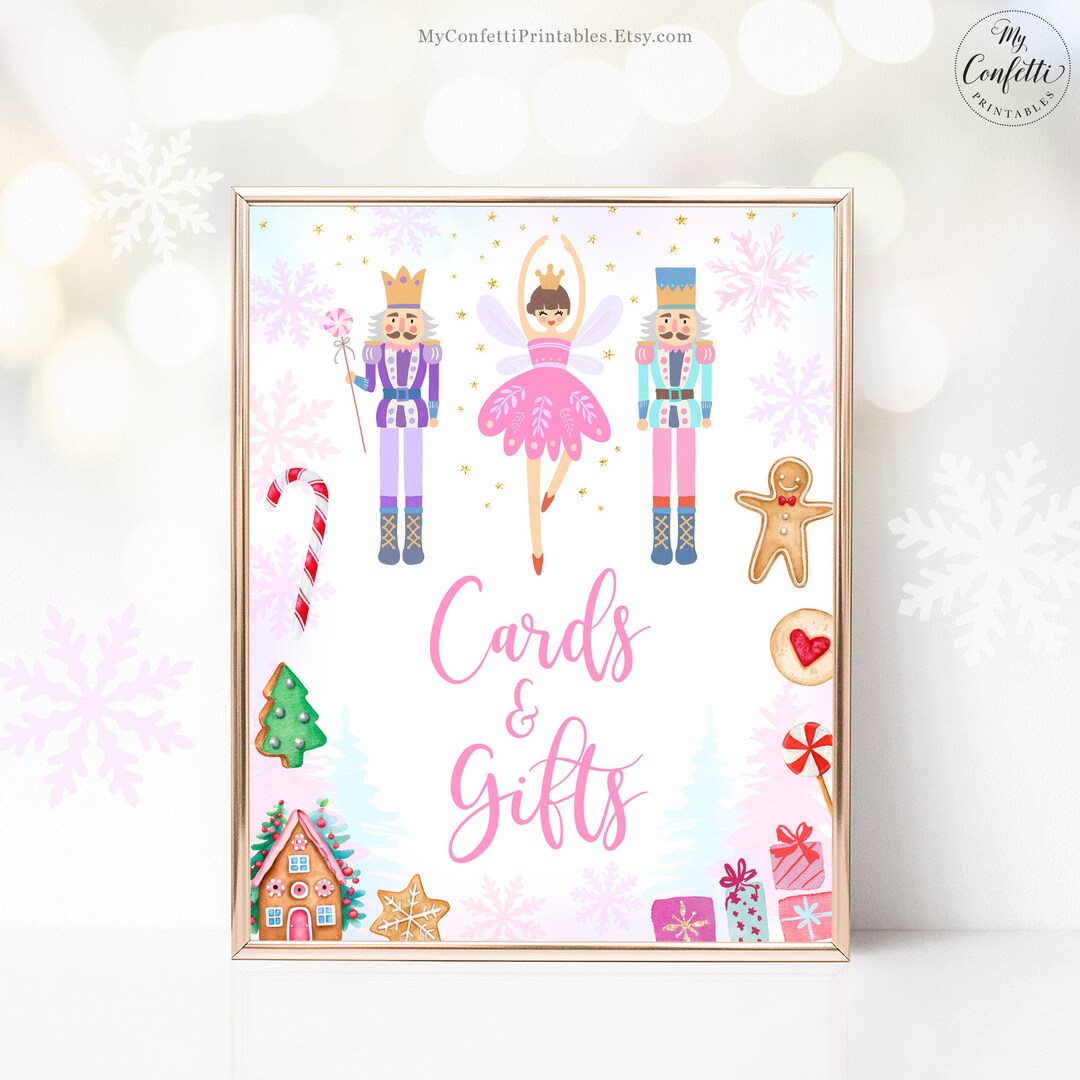 Nutcracker Cards & Gifts Sign, Printable Birthday Sign, Girl, Sugar ...