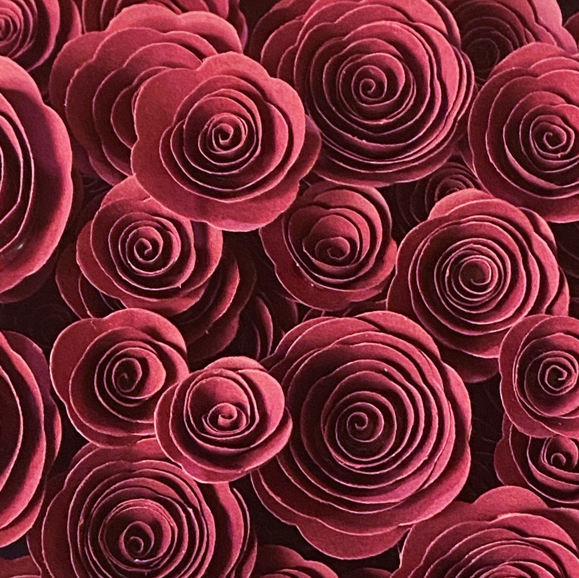 Dark Red Paper Roses Solid Red Paper Flowers Small Handmade | Etsy