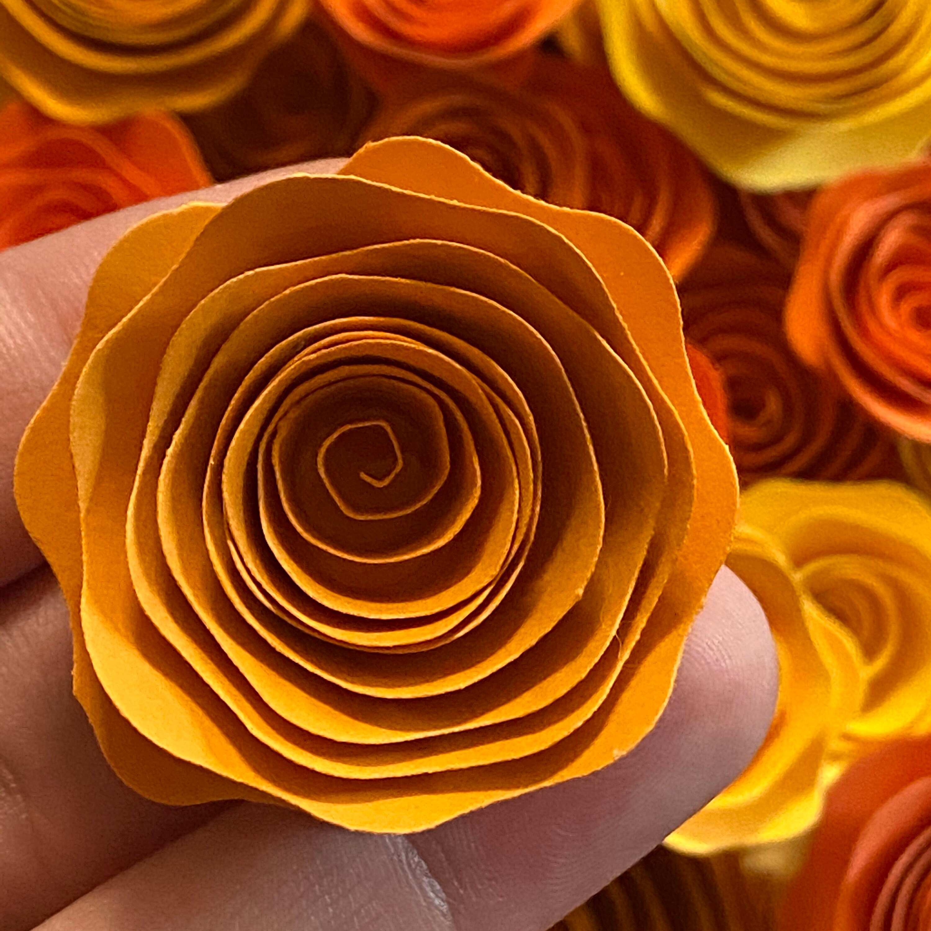 Wavy Orange Roses Juice Solid Orange Paper Flowers Set | Etsy