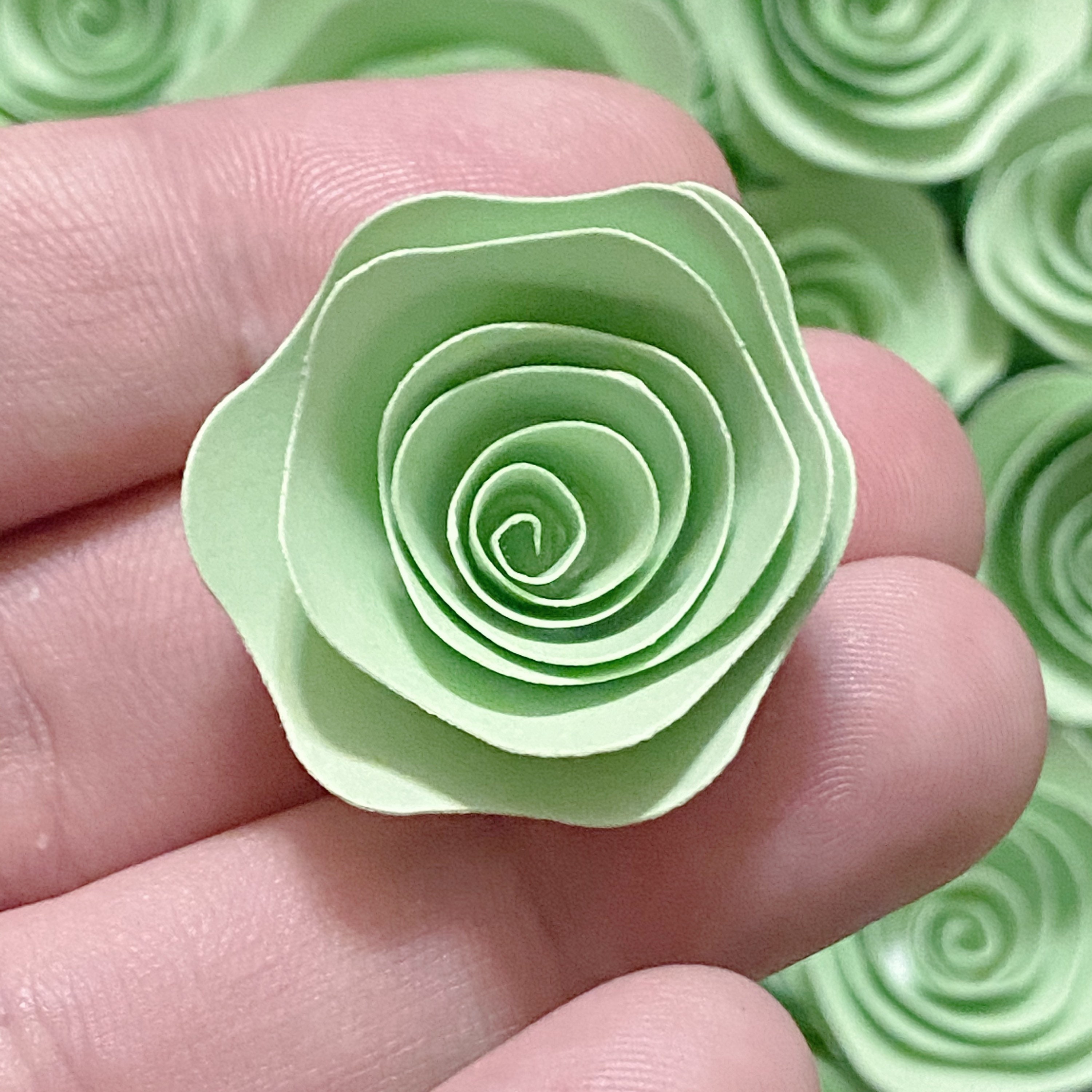 Mint Paper Roses | Solid Mint Paper Flowers | Small Handmade Paper ...