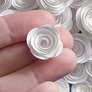 White Paper Roses | White Paper Flowers | Small Handmade Paper Flowers ...