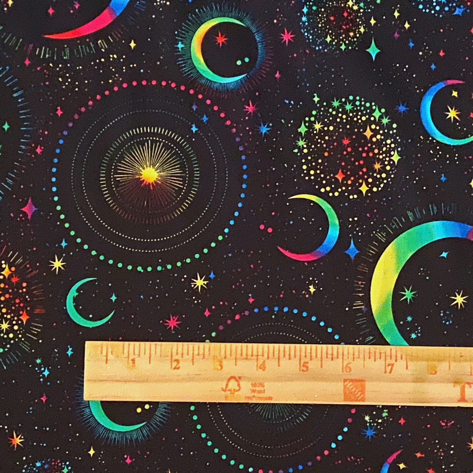 Rainbow Galaxy Cotton Woven Fabric, Galaxy Fabric by the Yard, Cotton ...