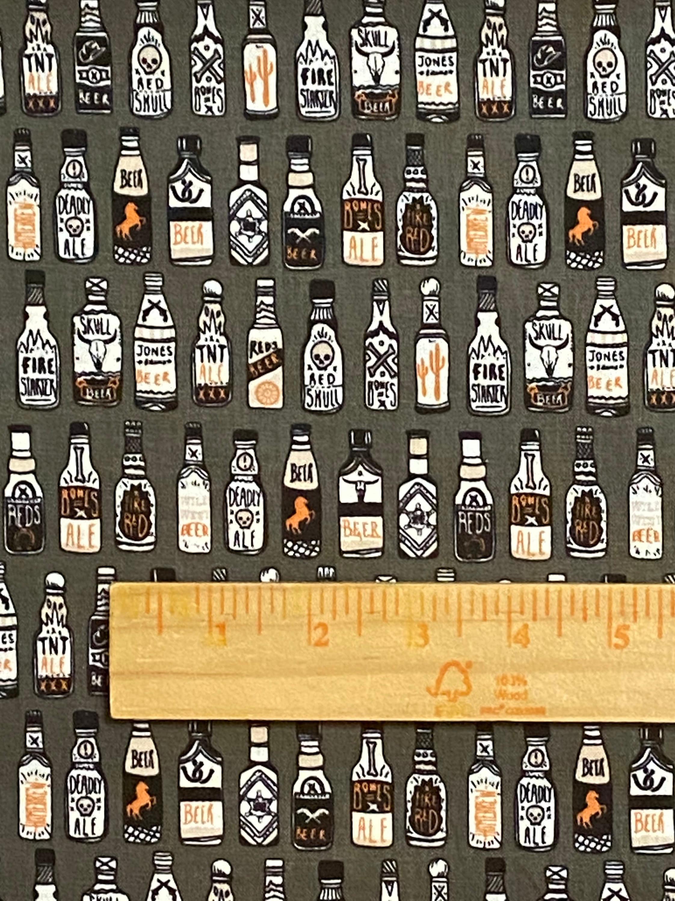 Beer Cotton Woven Fabric Alcohol Fabric by the Yard Cotton - Etsy