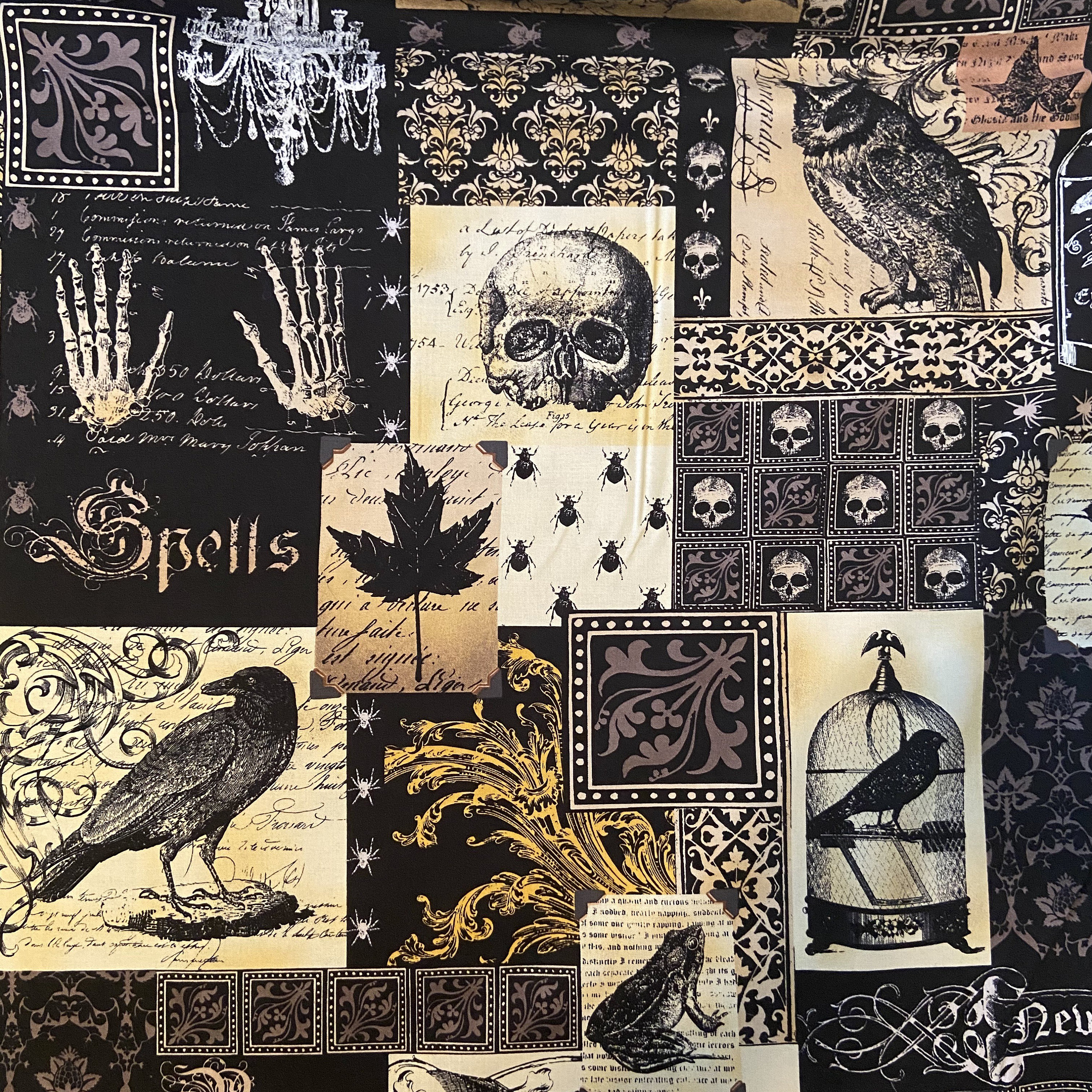 Gothic Cotton Woven Fabric Halloween Fabric by the Yard - Etsy