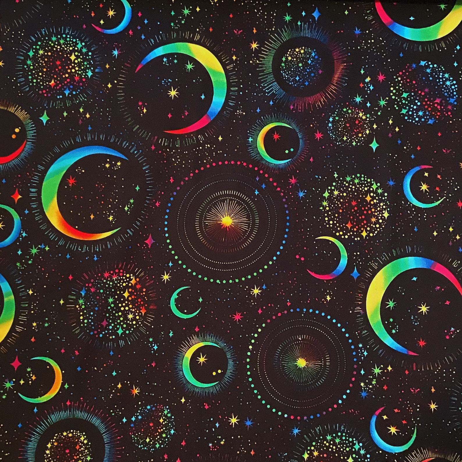 Rainbow Galaxy Cotton Woven Fabric, Galaxy Fabric by the Yard, Cotton ...