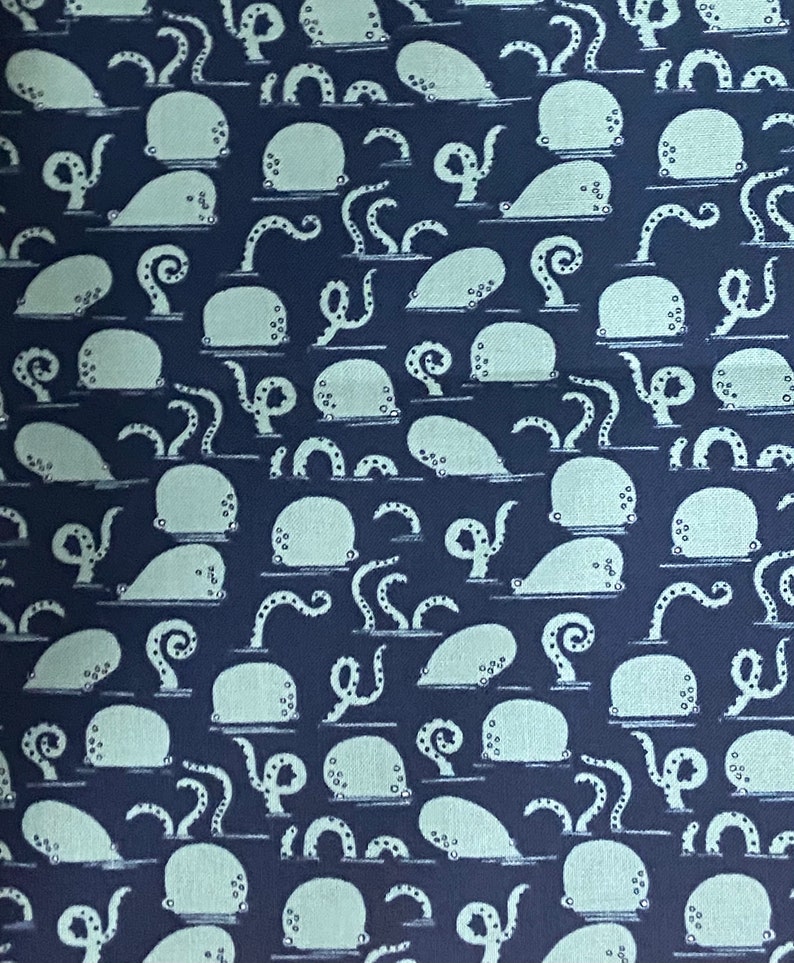 Octopus Cotton Woven Fabric, Ocean Fabric by the Yard, Cotton Fabric ...