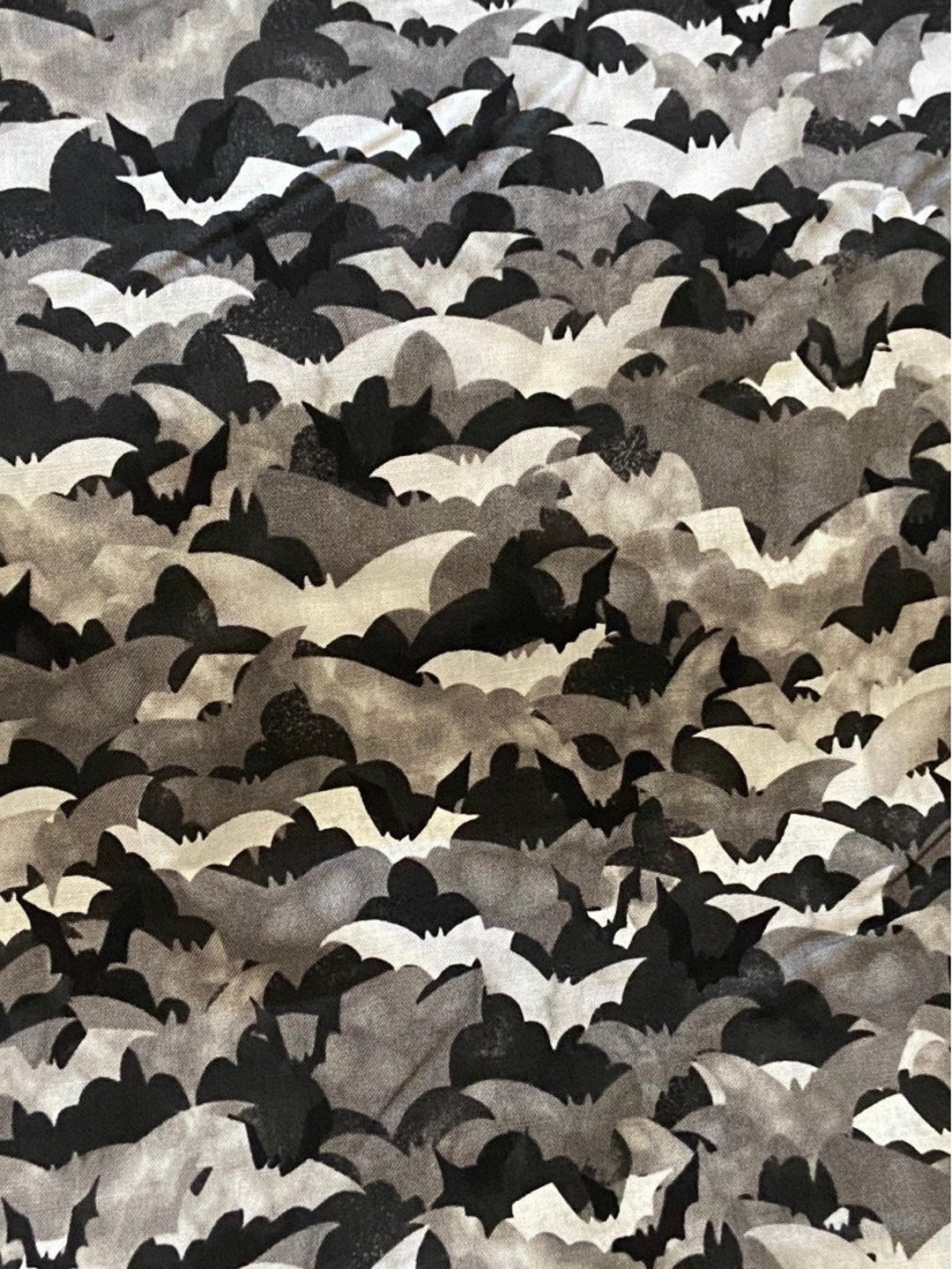 Black and White Bat Cotton Woven Fabric, Bat Fabric by the Yard, Cotton ...