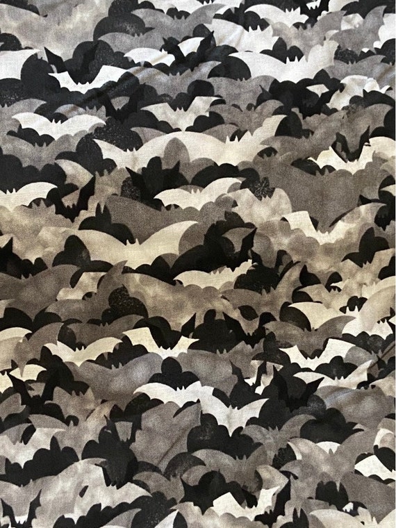 Black and White Bat Cotton Woven Fabric Bat Fabric by the - Etsy