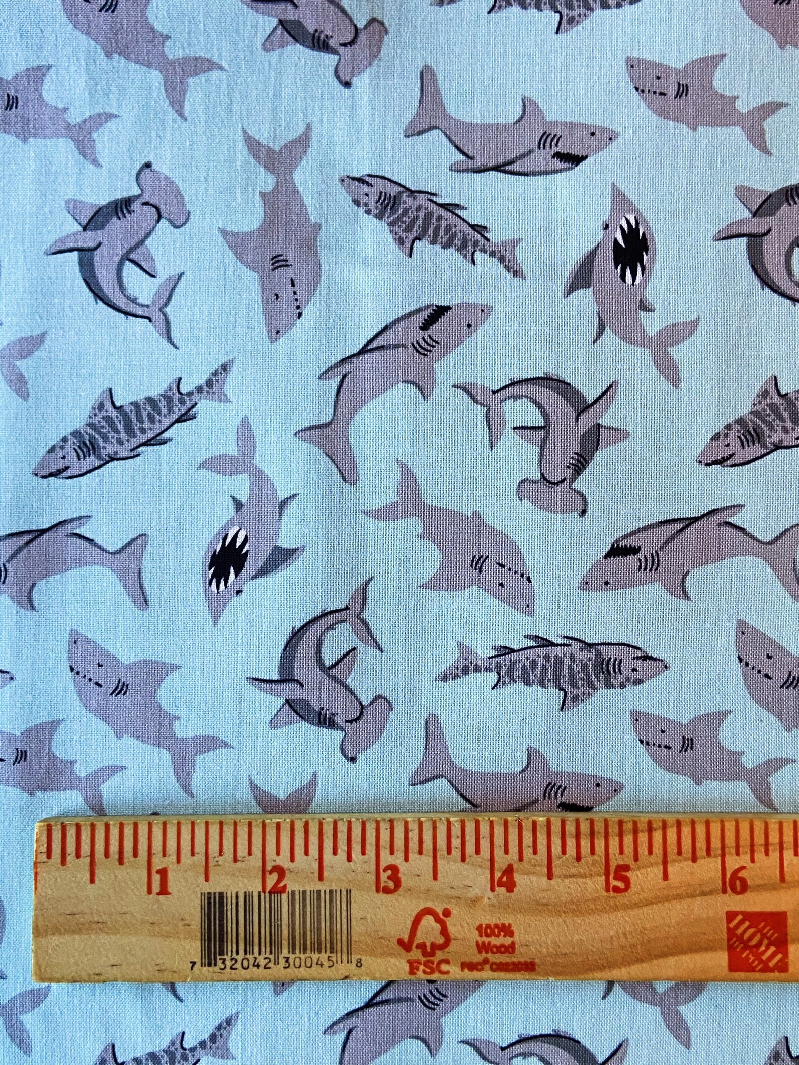 Shark Cotton Woven Fabric Shark Fabric by the Yard Cotton - Etsy